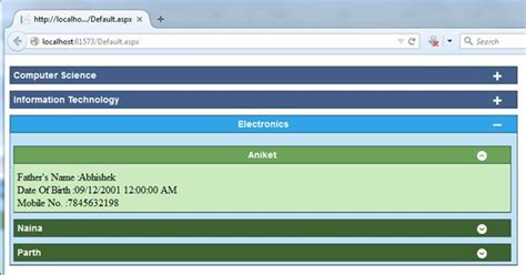 How To Create Nested Accordions At Runtime In Aspnet
