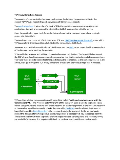 3 Way Handshake Protocol Pdf Transmission Control Protocol Data Transmission
