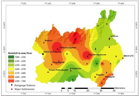 Spatial Variation Of Average Annual Rainfall Intensity In The Lower Download Scientific Diagram