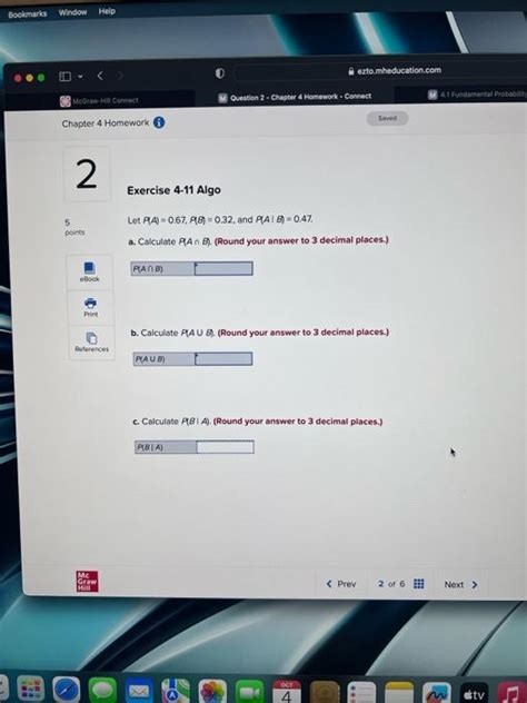 Solved Let P A 0 67 P B 0 32 And P A∣b 0 47 A