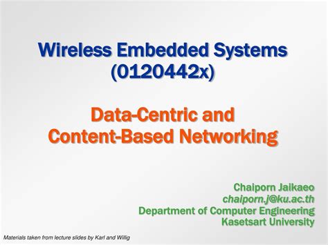 Ppt Wireless Embedded Systems 0120442x Data Centric And Content
