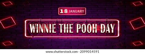 Happy Winnie Pooh Day 18 Januarycalendar Stock Illustration 2099014591