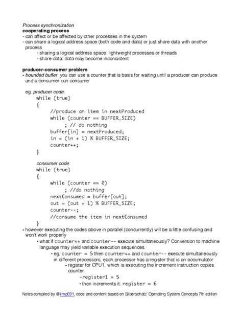 notes compiled by at code and content based on silberschatz operating