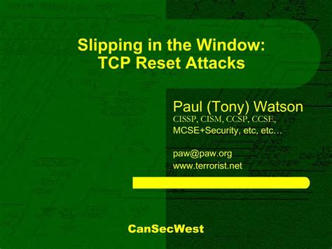 ppt slipping in the window tcp reset attacks powerpoint presentation