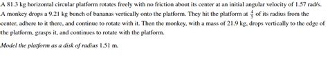 Solved A Kg Horizontal Circular Platform Rotates Freely Chegg