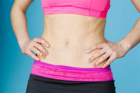 Woman Showing Some Strong Abs And Flat Belly Stock Image Image Of