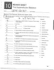 Exercise 10 The Appendicular Skeleton Pdf REVIEW SHEET The Appendicular Skeleton Name C I