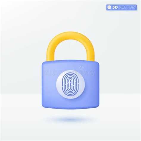 Lock By Fingerprint Icon Symbol Antivirus Encryption Scan Biometric Identity Authorized
