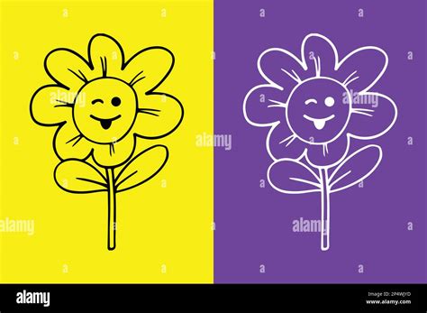 Flower Winking Face With Tongue Emoji Stock Vector Image And Art Alamy