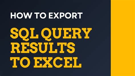 How To Export Sql Query Results To Excel Automatically Imaginative Minds