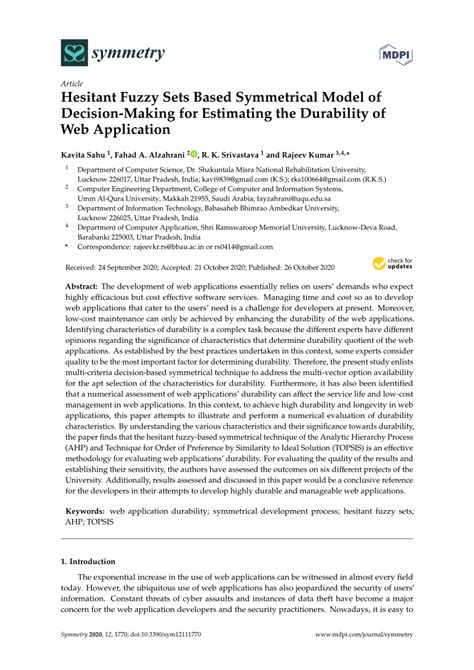 Pdf Hesitant Fuzzy Sets Based Symmetrical Model Of Decision Making