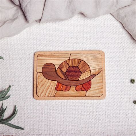 Wooden Turtle Puzzle Shelly Slow Oak And Sprout