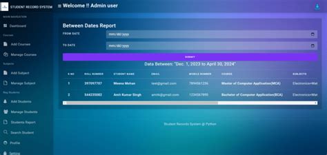 Students Record System Project In Python Django