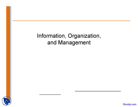 information organization and management buisness management lecture