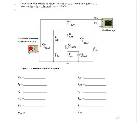 Determine The Following Values For The Circuit Chegg