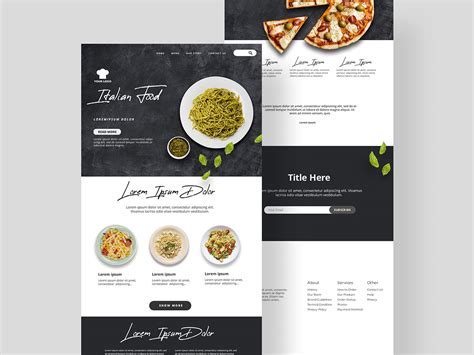 food website landing page design on behance