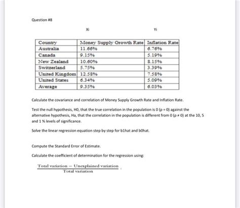 solved question 8 xi yi calculate the covariance and
