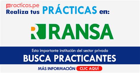 Ransa Convocatoria Para Practicante De Operaciones Y Reefer Para Sede