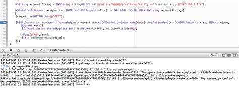 ios get issue with prestashop web service kcferrordomaincfnetwork