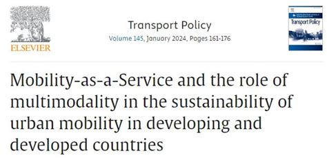 Mobility As A Service And The Role Of Multimodality In The Sustainability Of Urban Mobility In