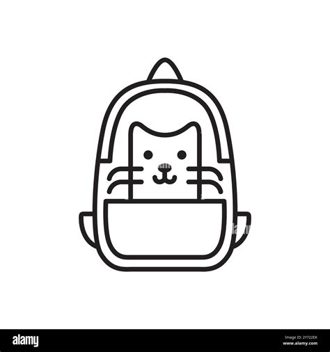 Cat Bag Line Simple Logo Design Vector Stock Vector Image And Art Alamy
