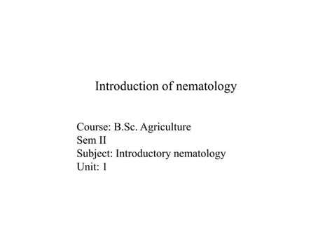 Morphology Of Nematodes Pptx