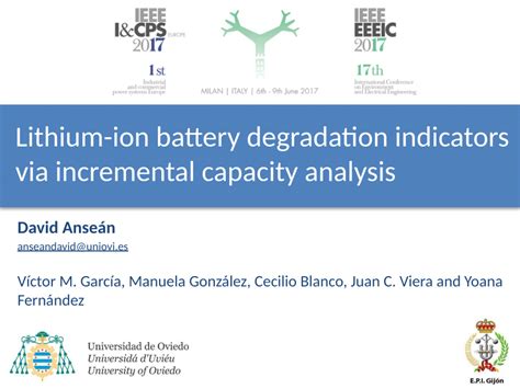 Pdf Lithium Ion Battery Degradation Indicators Via Incremental Capacity Analysis