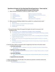 Simulation Schedule For Mock Code Docx Questions To Prepare For The Simulated Clinical