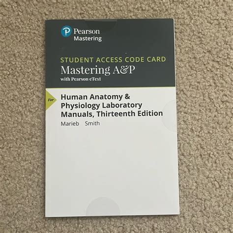 Pearson Other New Access Code For Pearson Human Anatomy Physiology Lab Manuals Th Edition