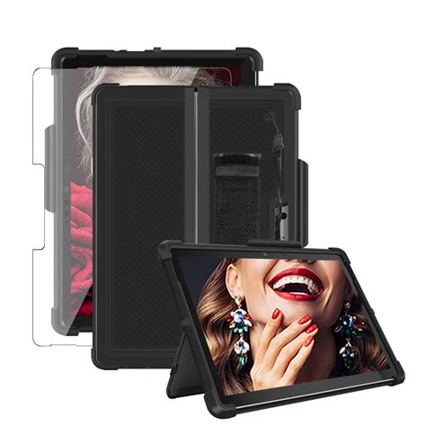 Fiewesey For Microsoft Surface Go 3 2021 Case Shockproof Protective Cover Case With Pen Holder