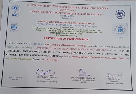 Sagnik Bose On Linkedin Foset Zigbee Sustainabletechnology Jisce Smarthelmet Mining Safety