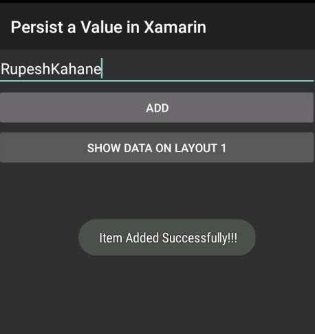 Persistent Storage In Xamarin Android App Using Shared Preferences