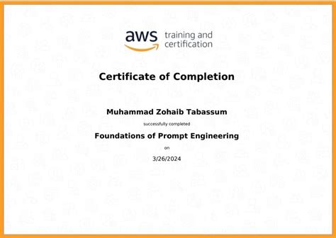 M Zohaib Tabassum On Linkedin Promptengineering Aws Neverstoplearning