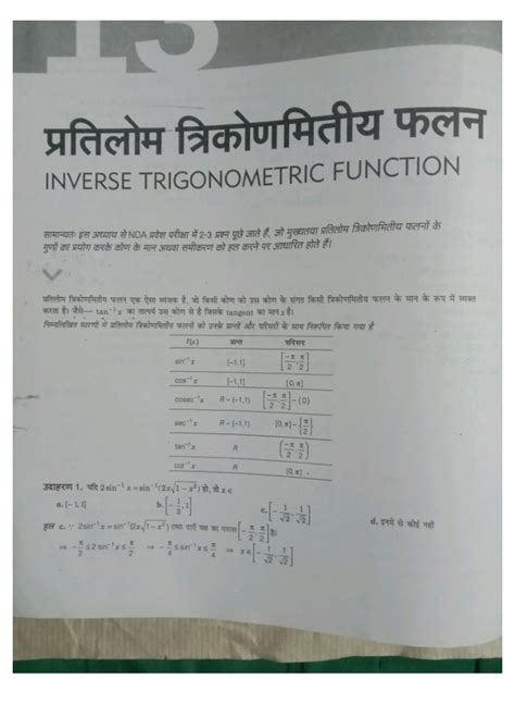 Solution Inverse Trigonometry Formula Studypool
