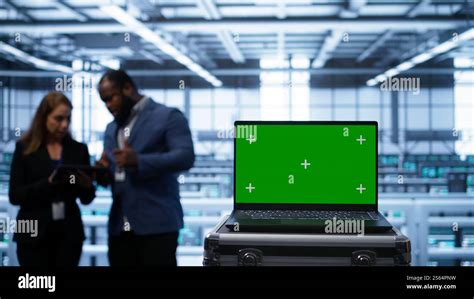 Isolated Screen Laptop In Data Center Running Error Checking Software