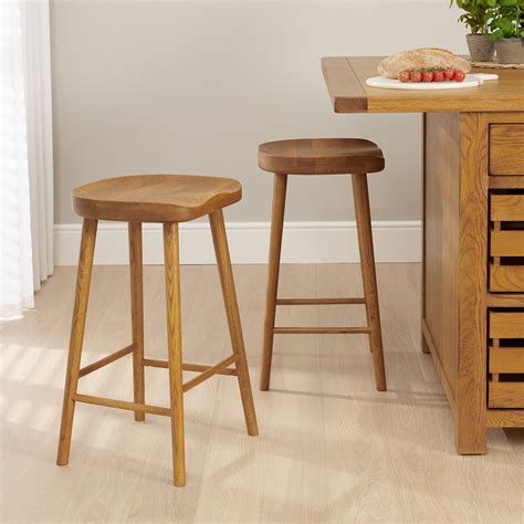 Rustic Solid Oak Counter Bar Stool The Furniture Market