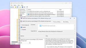 How To Change Maximum CPU Usage For Windows Defender Scan