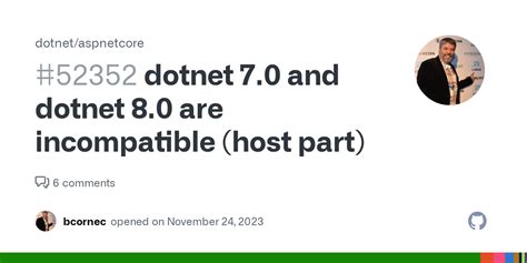 dotnet 7 0 and dotnet 8 0 are incompatible host part · issue 52352
