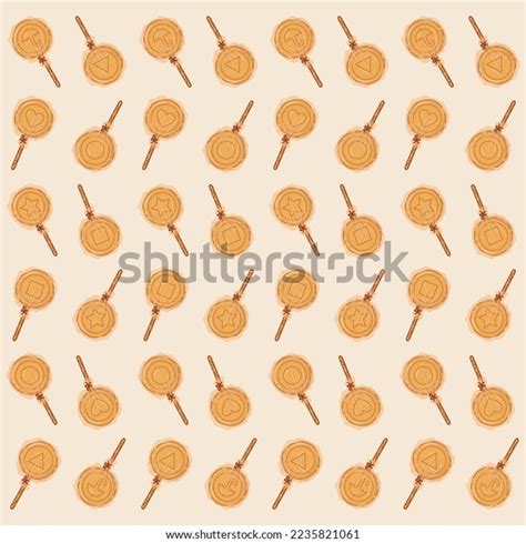 Korean Dalgona Candy Shapes Wrap Stick Stock Vector Royalty Free 2235821061 Shutterstock