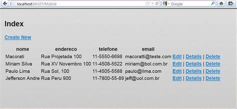 ASP NET Criando uma aplicação MVC4 Mobile Entity Framework