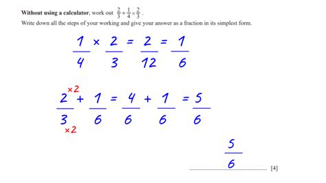 Fractions And Mixed Numbers Past Paper Questions For Igcse Cambridge 0580