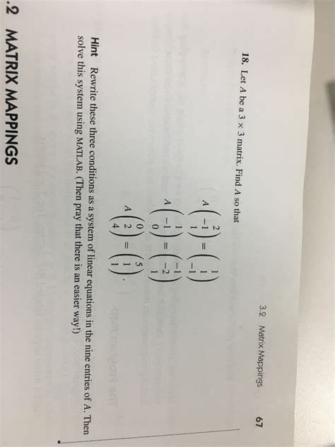 Solved Matrix Mappings Let A Be A Matrix Chegg Com