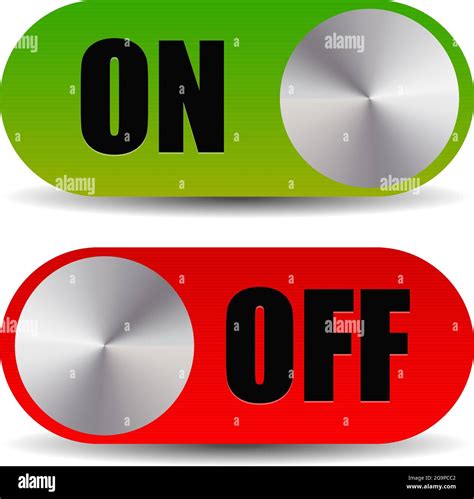 On Off Power Button Switch Toggle Slider Touchscreen Button Stock Vector Image And Art Alamy