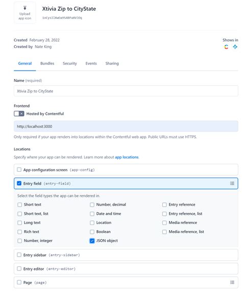 building a custom contentful app that invokes an external api