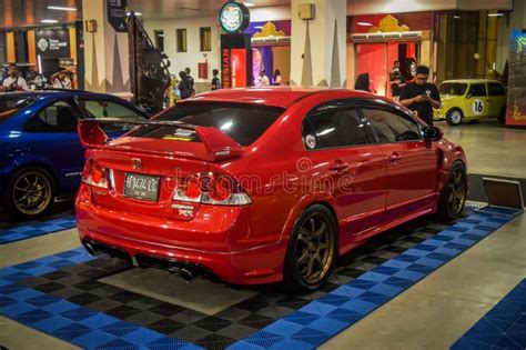 Modified Red Honda Civic Fd1 In Indonesian Custom Show Editorial Photo