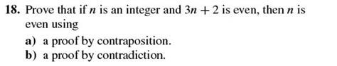 Solved Prove That If N Is An Integer And 3n 2 Is Even