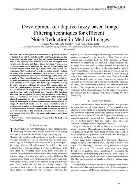 Pdf Development Of Adaptive Fuzzy Based Image Filtering Techniques