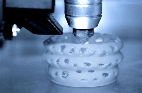 Premium Photo D Printer Printing Objects Blue Gray Color Form Closeup