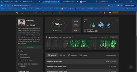 achieving 280 leetcode questions ankit singh posted on the topic