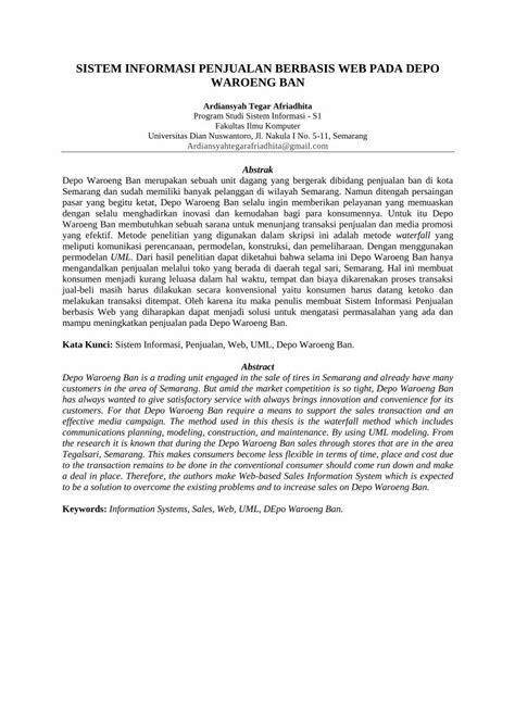 Pdf Sistem Informasi Penjualan Berbasis Web Eprintsdinusacid